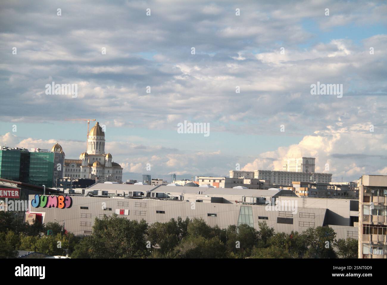 Bucharest, Romania. Various buildings seen from the 13 Septembrie ...