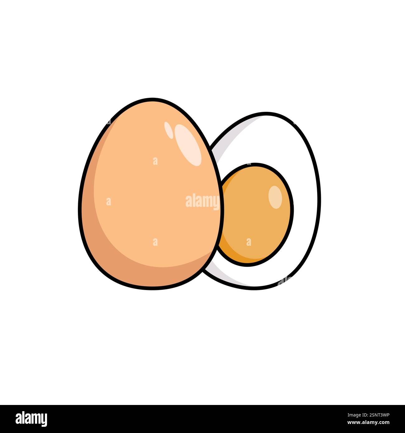 Boiled eggs cartoon on Stock Vector Images - Alamy
