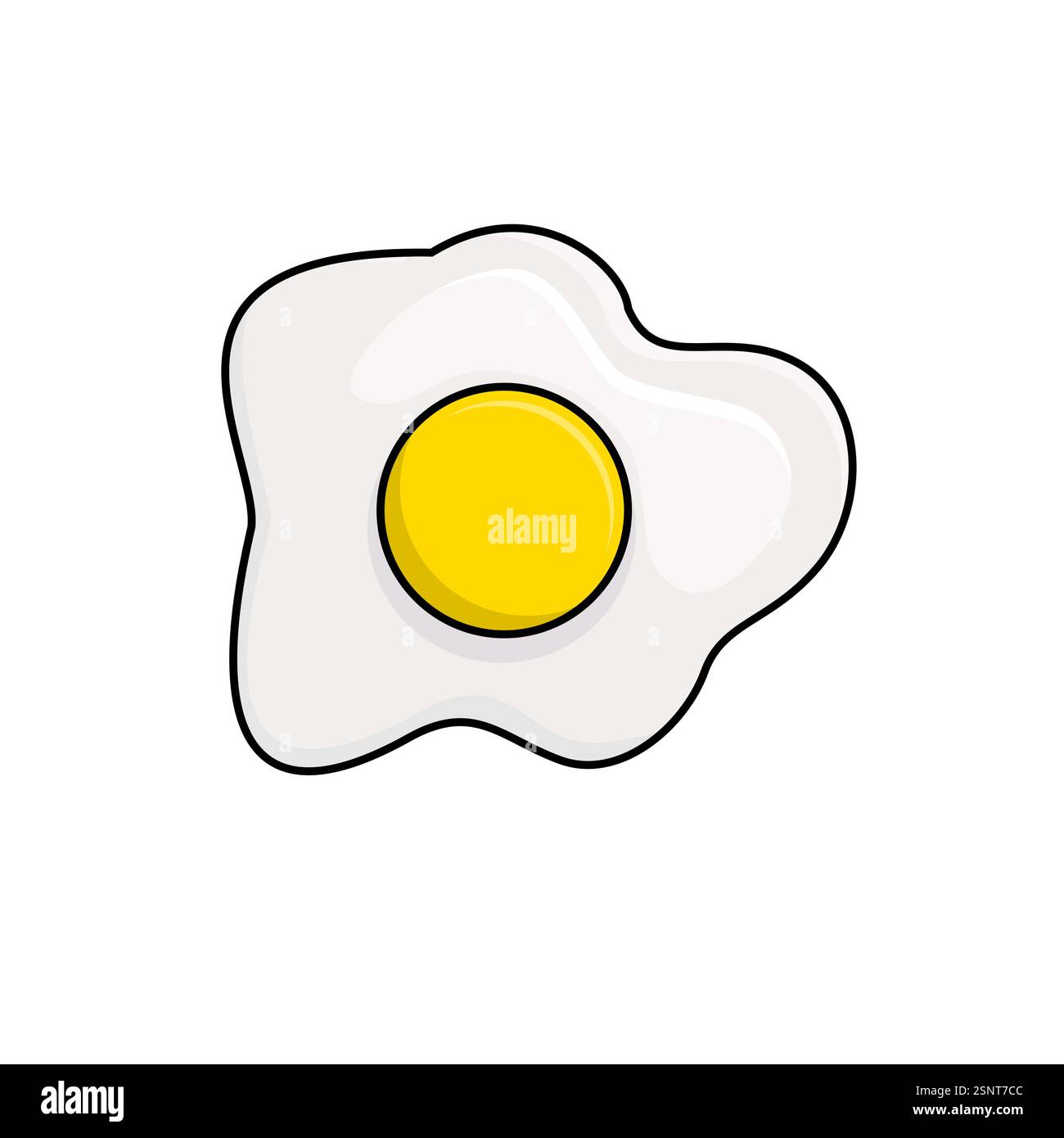 Hand drawn cartoon fried egg isolated on white background Stock Vector Image & Art - Alamy