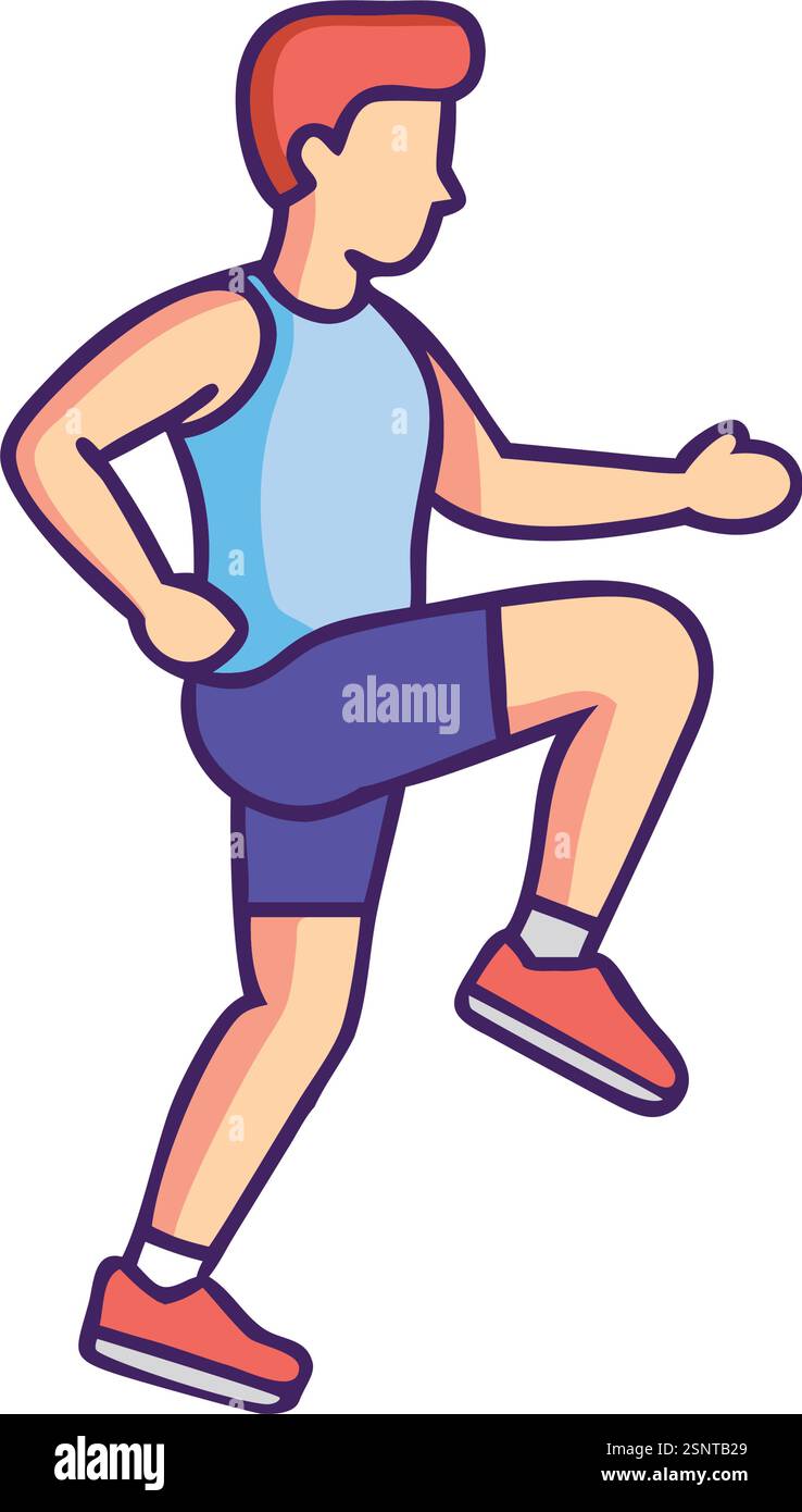 Running man doing step Stock Vector Images - Alamy