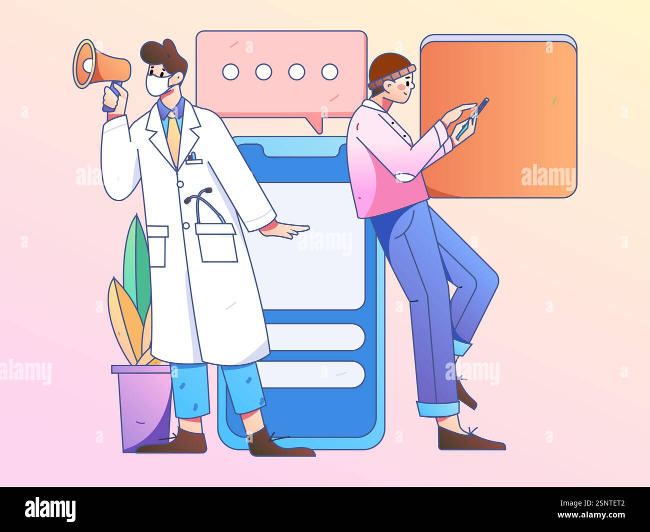 Green code doctor epidemic prevention and anti-epidemic flat vector ...