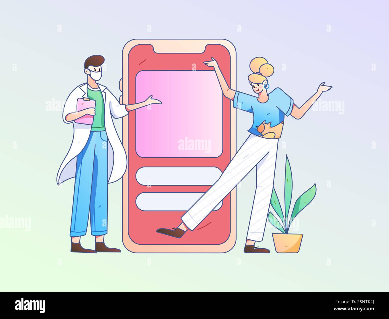 Green code doctor epidemic prevention and anti-epidemic flat vector ...