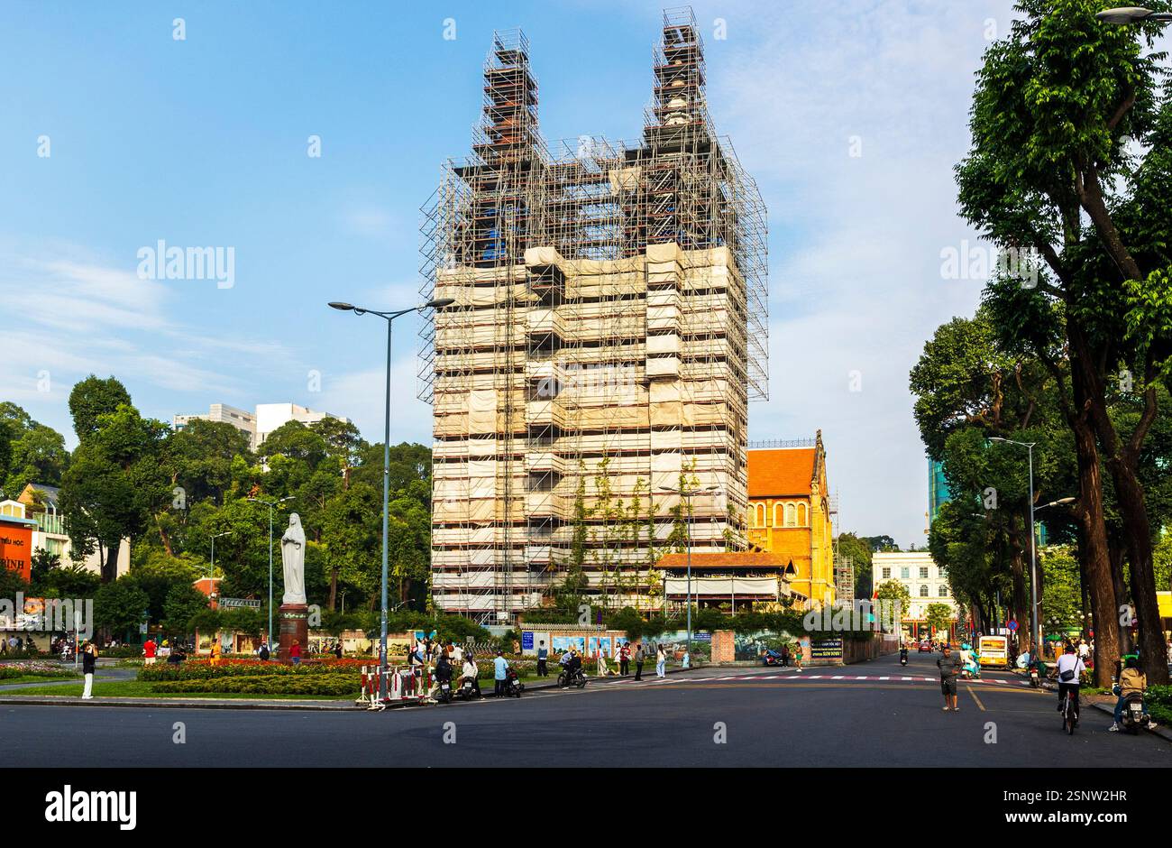 Notre Dame Cathedral under renovation, Ho Chi Minh - Saigon, Vietnam ...