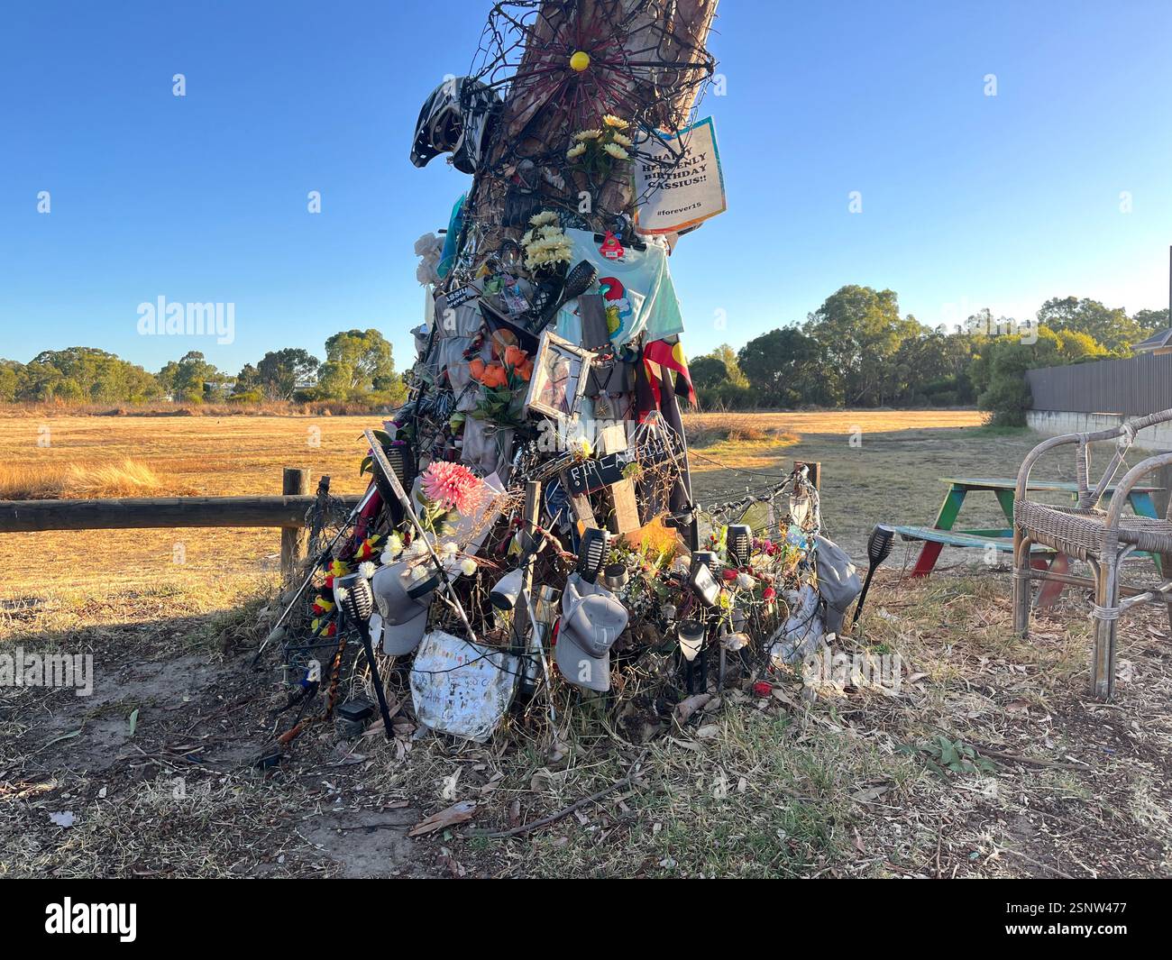 A memorial to murdered teenager Cassius Turvey in the Midland, Perth ...