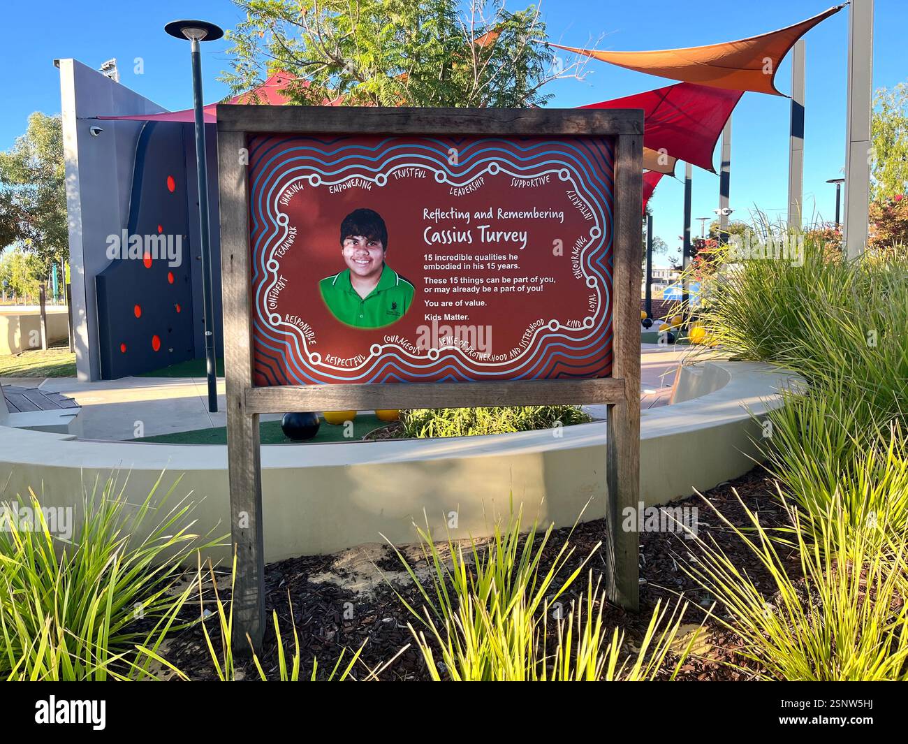 A memorial to murdered teenager Cassius Turvey in the Midland, Perth ...