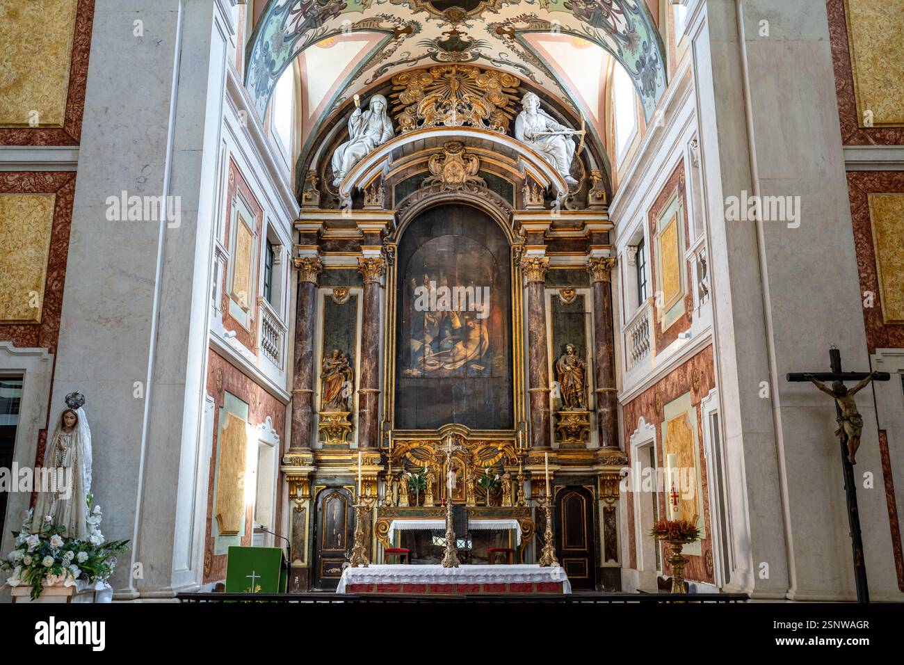 Lisbon Portugal - September 28 2024: The Interior Altar and Pulpit at ...