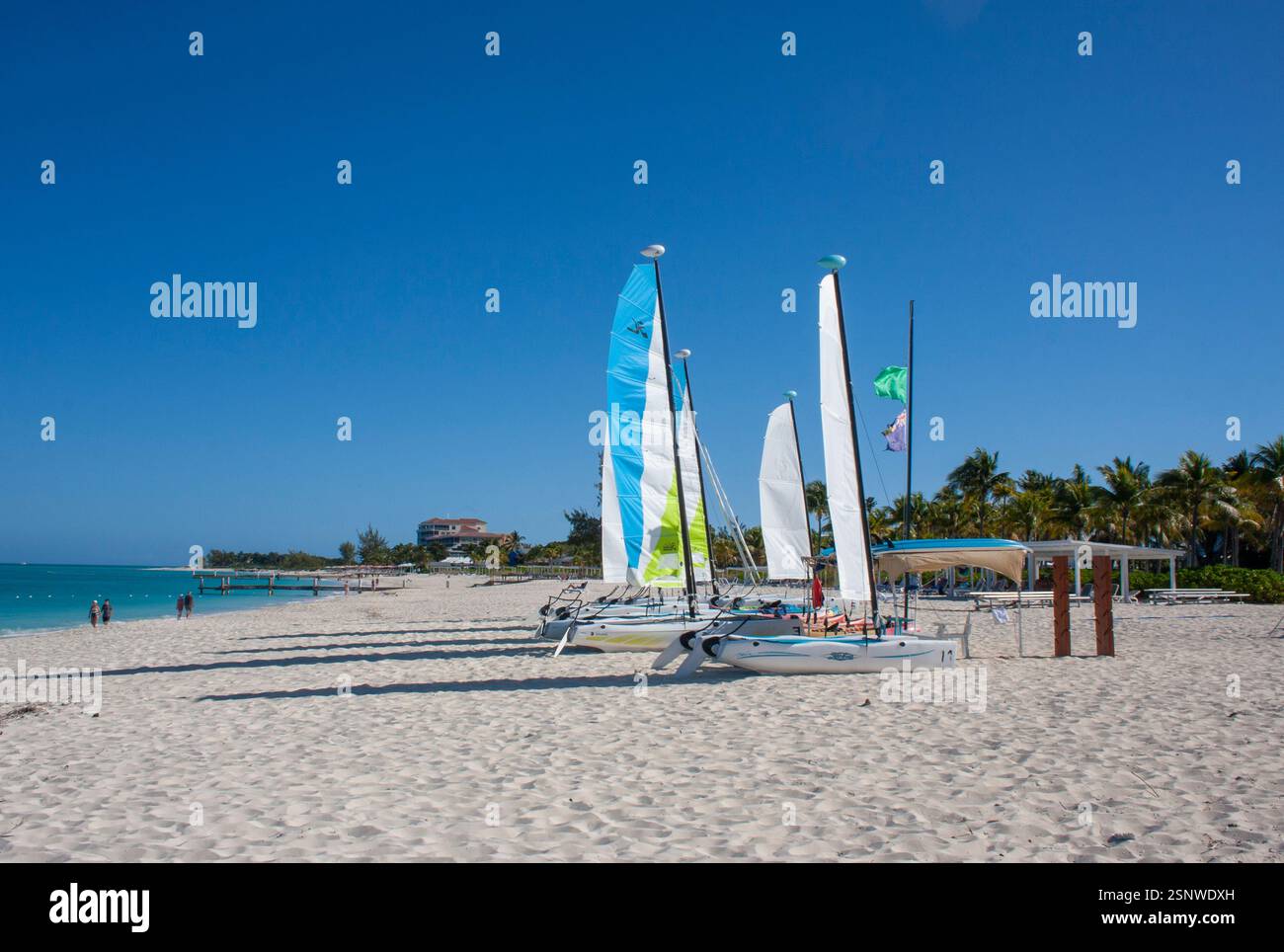 Sailboats on Grace Bay Beach in Turks and Caicos Stock Photo - Alamy