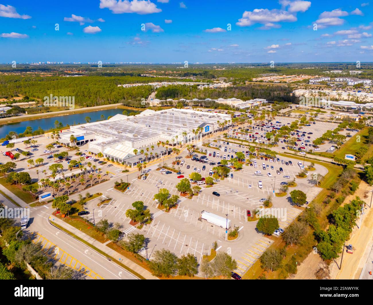 Naples, FL, USA - February 6, 2025: Aerial photo Walmart Naples Florida ...