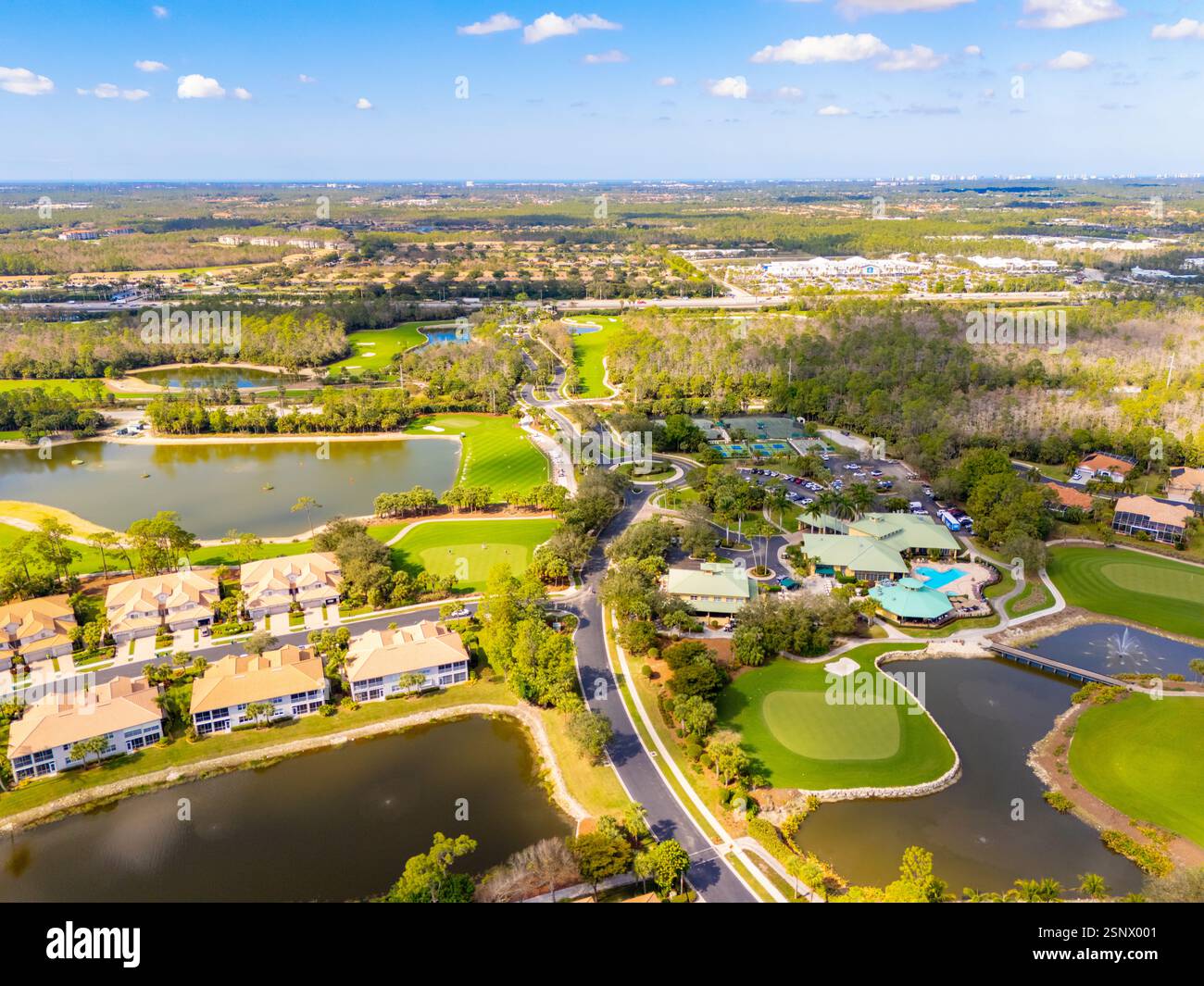 Naples, FL, USA - February 6, 2025: Aerial photo Forest Glen Golf and ...