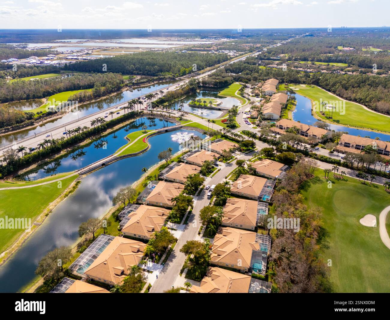 Naples, FL, USA - February 6, 2025: Aerial photo Cedar Hammock Country ...