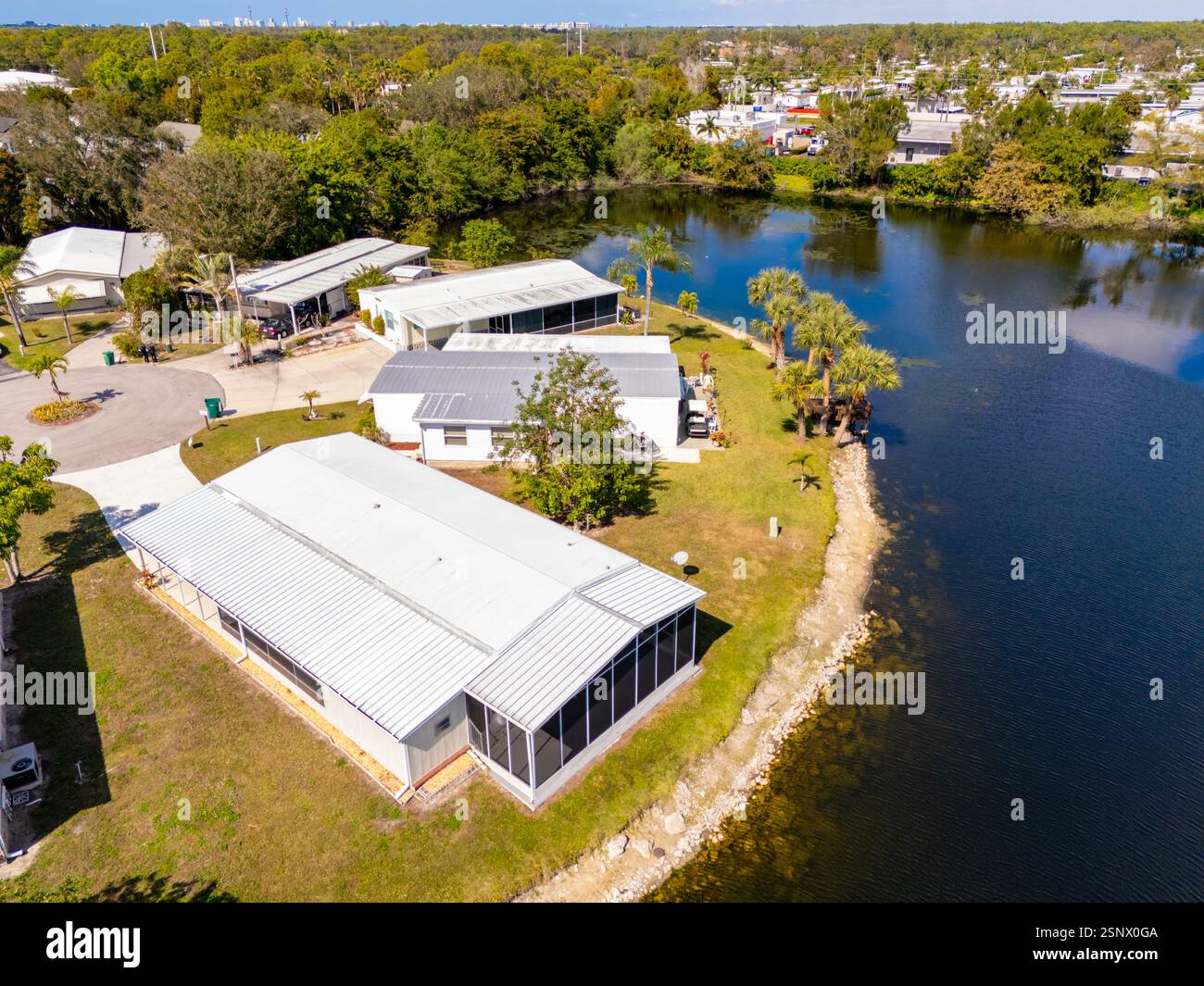Mobile home trailer park in Naples Florida USA Stock Photo - Alamy