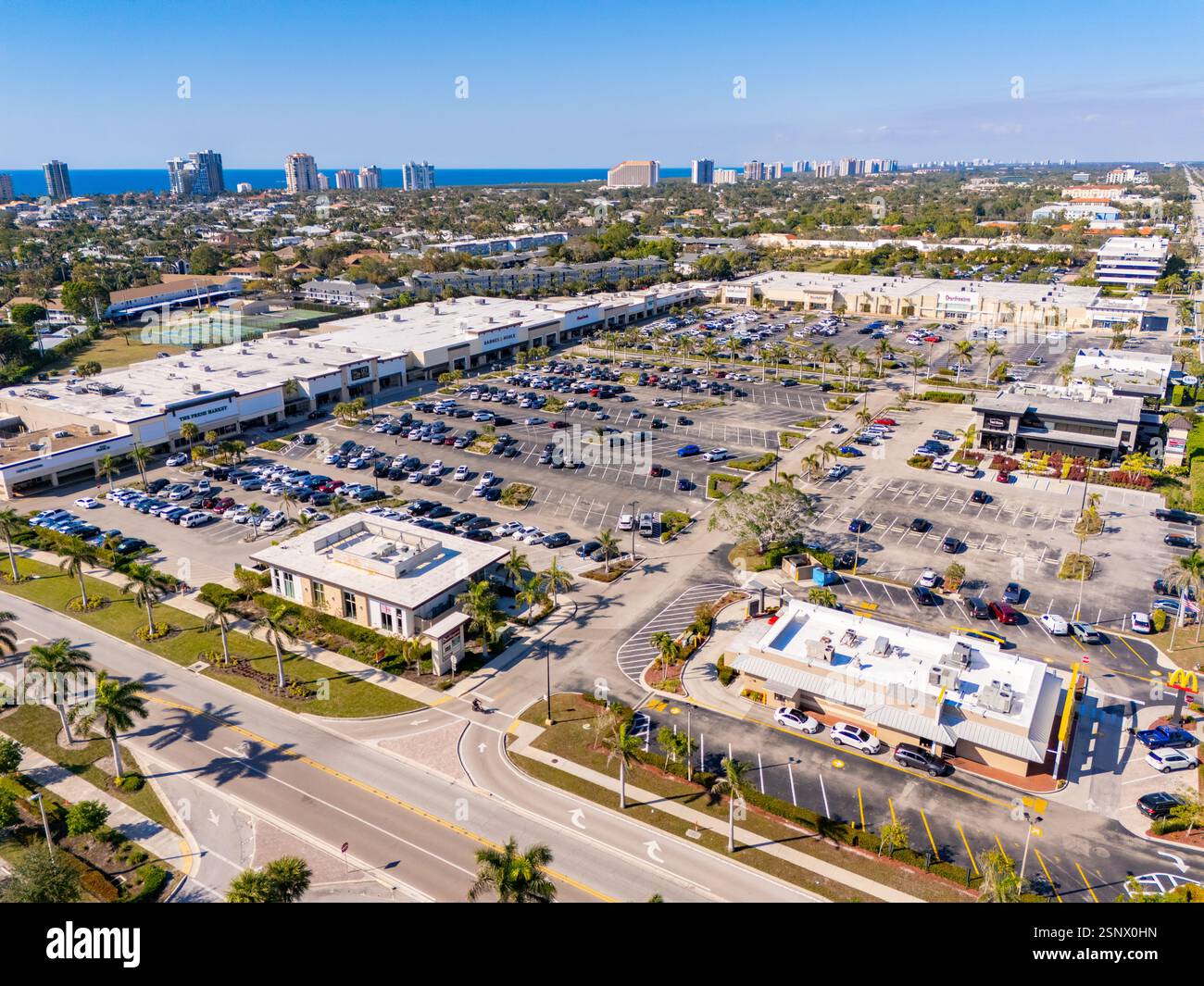 naples, FL, USA - February 6, 2025: Naples Florida aerial photo Park Shore Plaza Stock Photo - Alamy