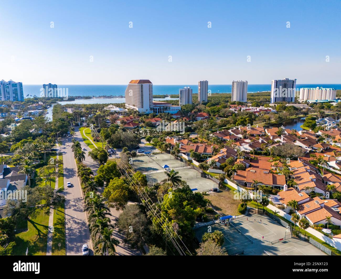 Naples Florida aerial photo coastal residential area Stock Photo - Alamy