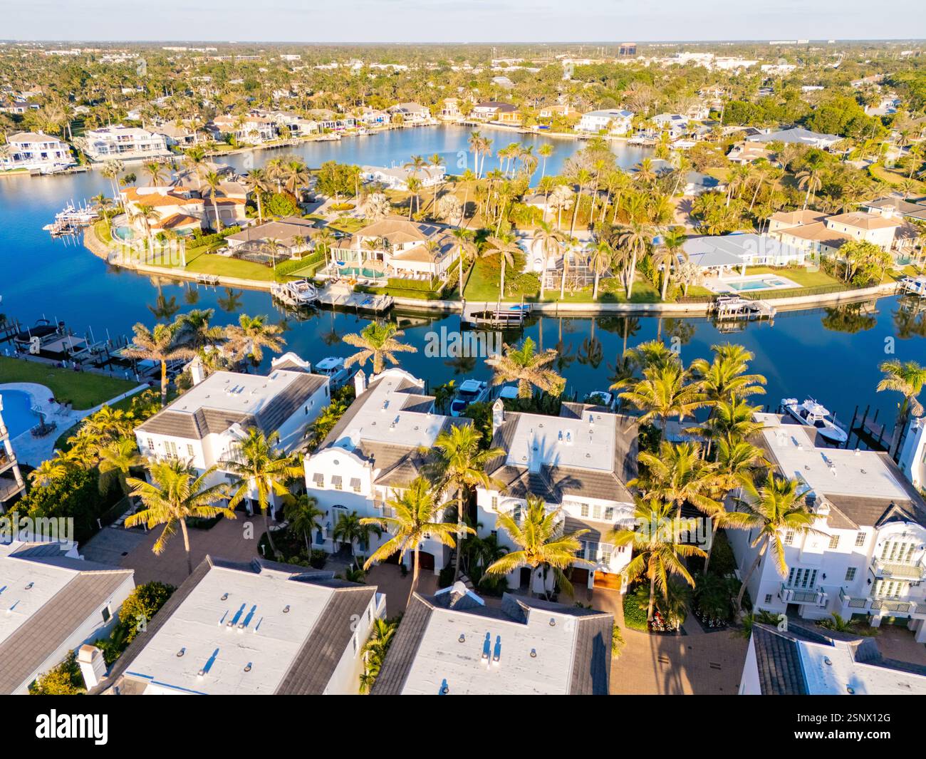 Aerial drone photo luxury mansions in Naples Florida 2025 Stock Photo ...