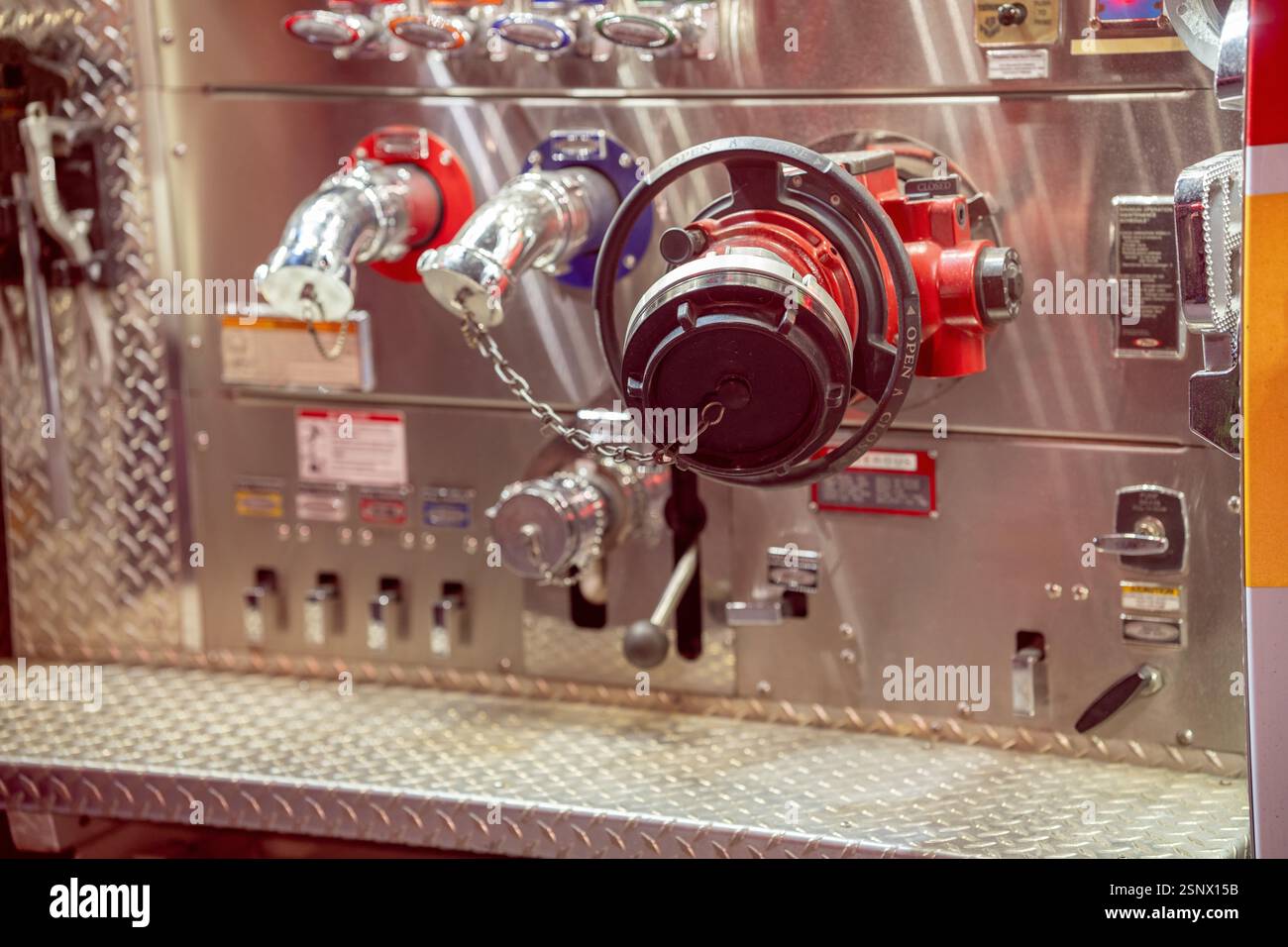 Stock photo of fire truck water pressure regulator and control panel ...