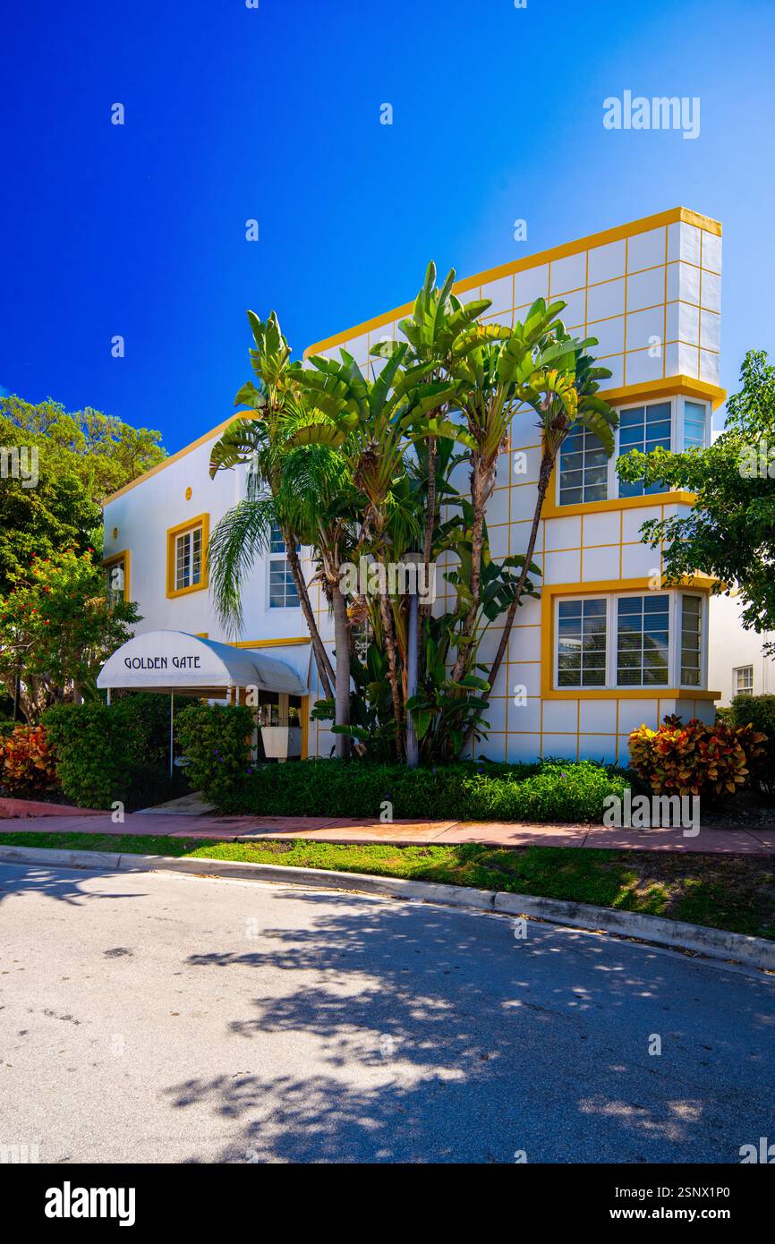 Miami Beach, FL, USA - February 7, 2025: Golden Gate building miami ...