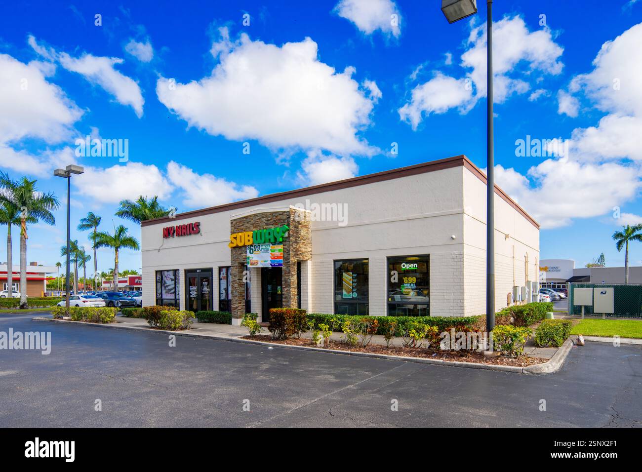 Miami, FL, USA - February 8, 2025: Subway restaurant Miami California ...
