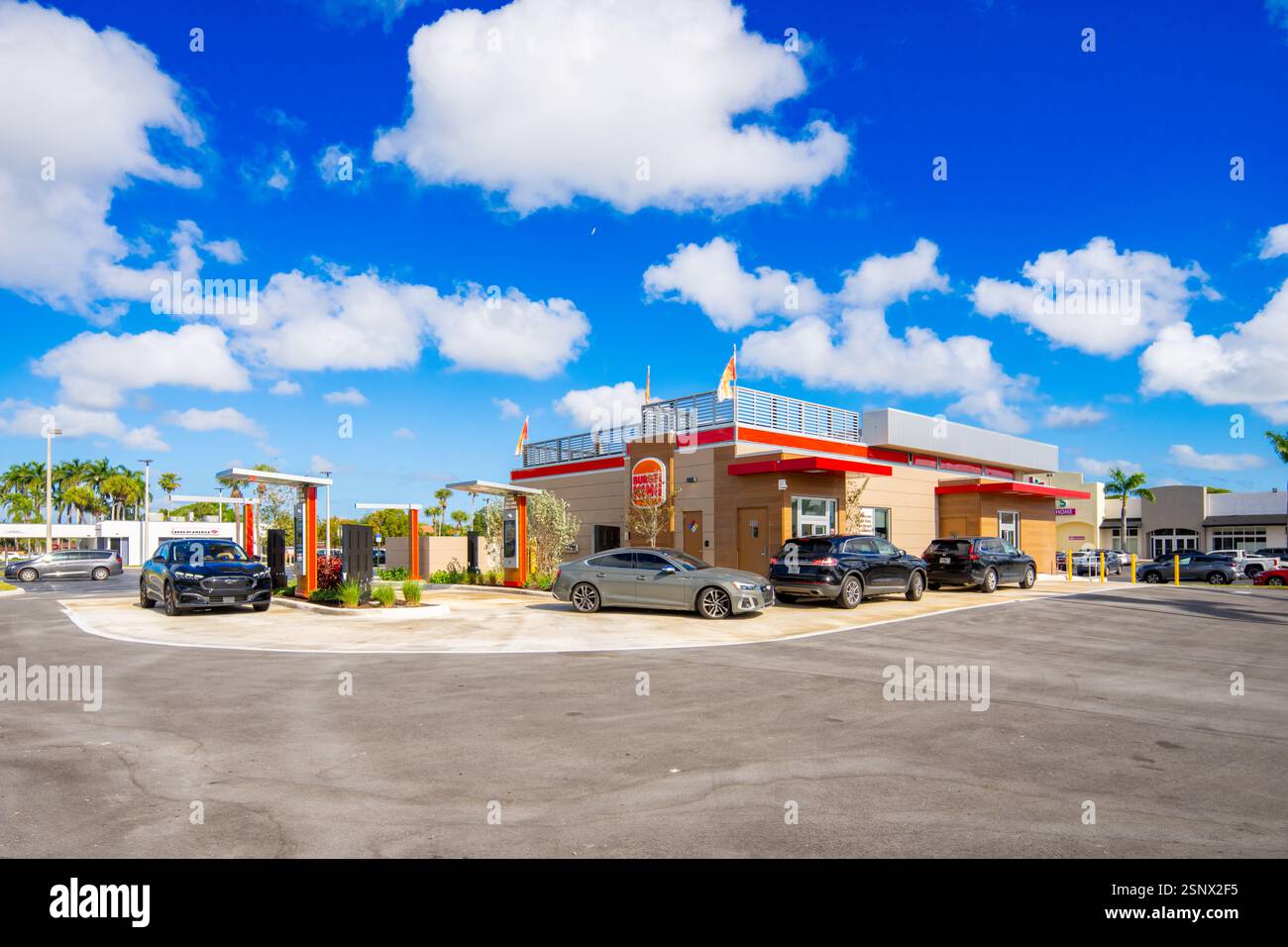 Miami, FL, USA - February 8, 2025: Burger King fast food at RK ...