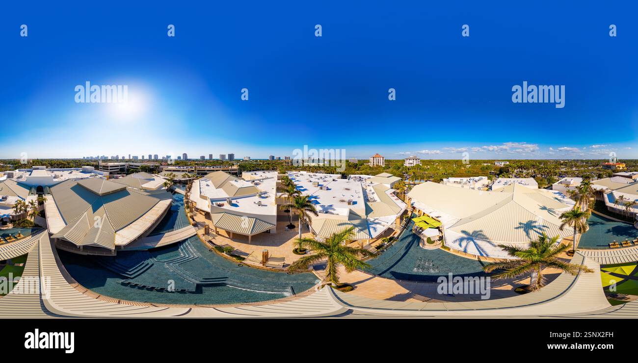 Aerial 360 photo outdoor shopping in Naples Florida equirectangular ...