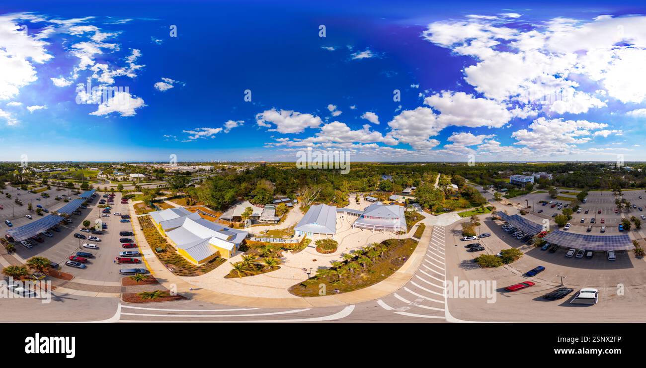 Naples, FL, USA - February 6, 2025: Aerial 360 equirectangular photo ...