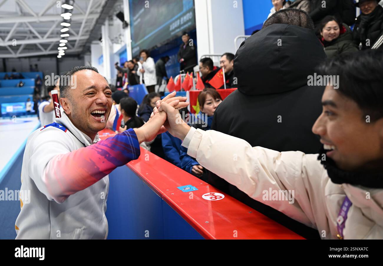 Harbin, China's Heilongjiang Province. 14th Feb, 2025. Alan Frei (1st L ...