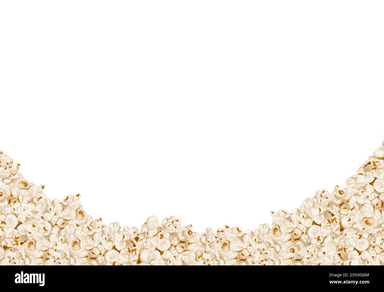 Popcorn frame. Watercolor illustration without background. classic ...