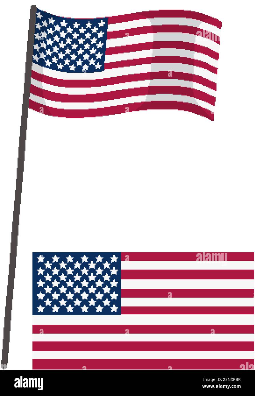 Illustration of American flag symbolizing trade and tariffs Stock ...