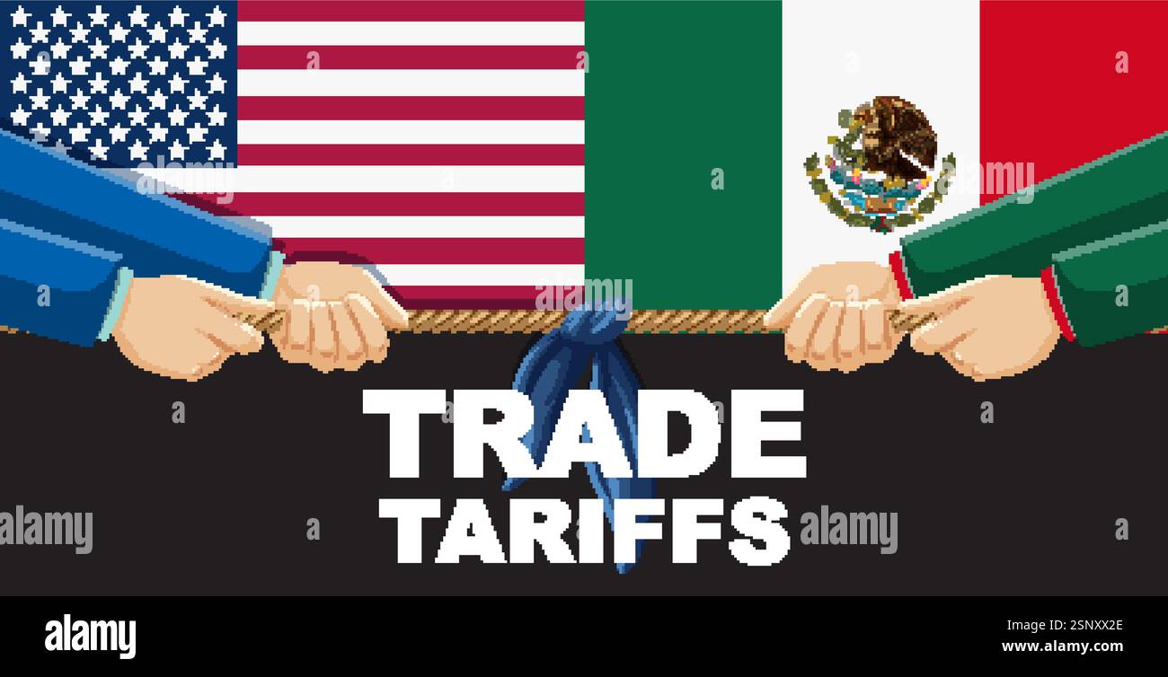 Illustration of trade tensions between two countries Stock Vector Image ...