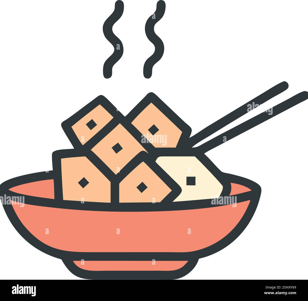 Steaming tofu cubes in Stock Vector Images - Alamy