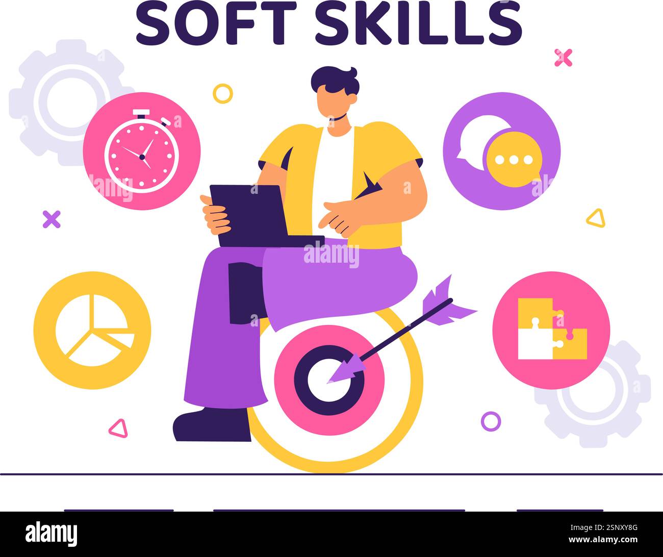 Vector Illustration of Office Workers Demonstrating Soft Skills such as Empathy, Communication ...