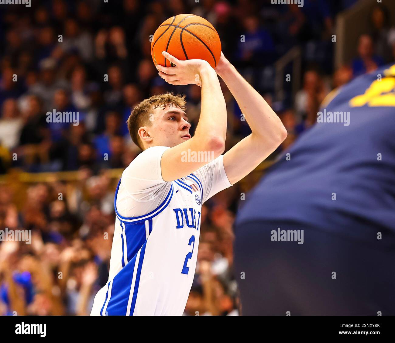 February 12, 2025: Cooper Flagg at free-throw line. NCAA basketball ...