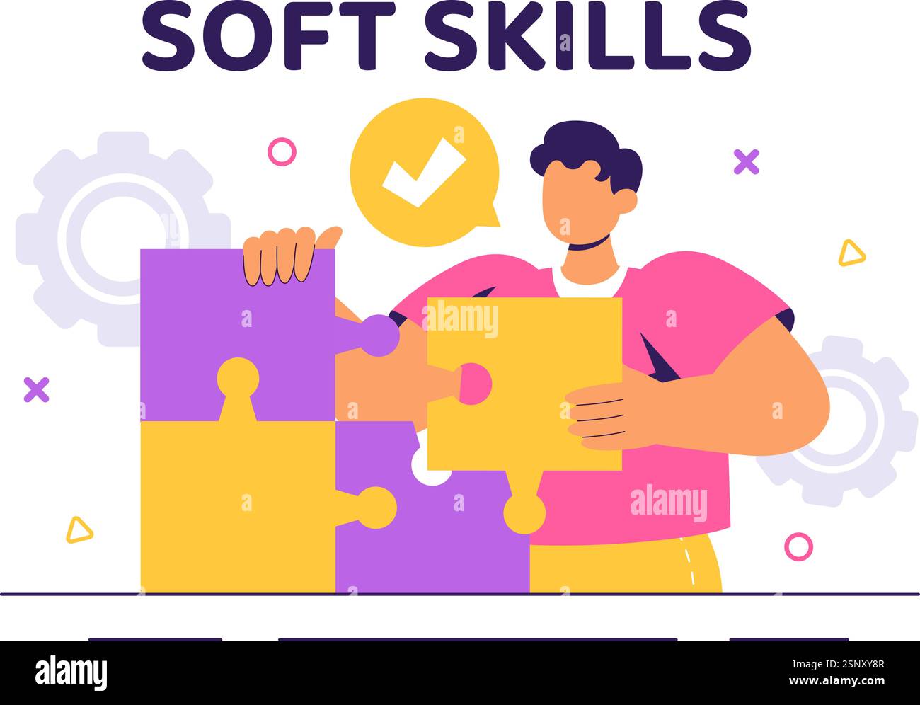 Vector Illustration of Office Workers Demonstrating Soft Skills such as Empathy, Communication ...