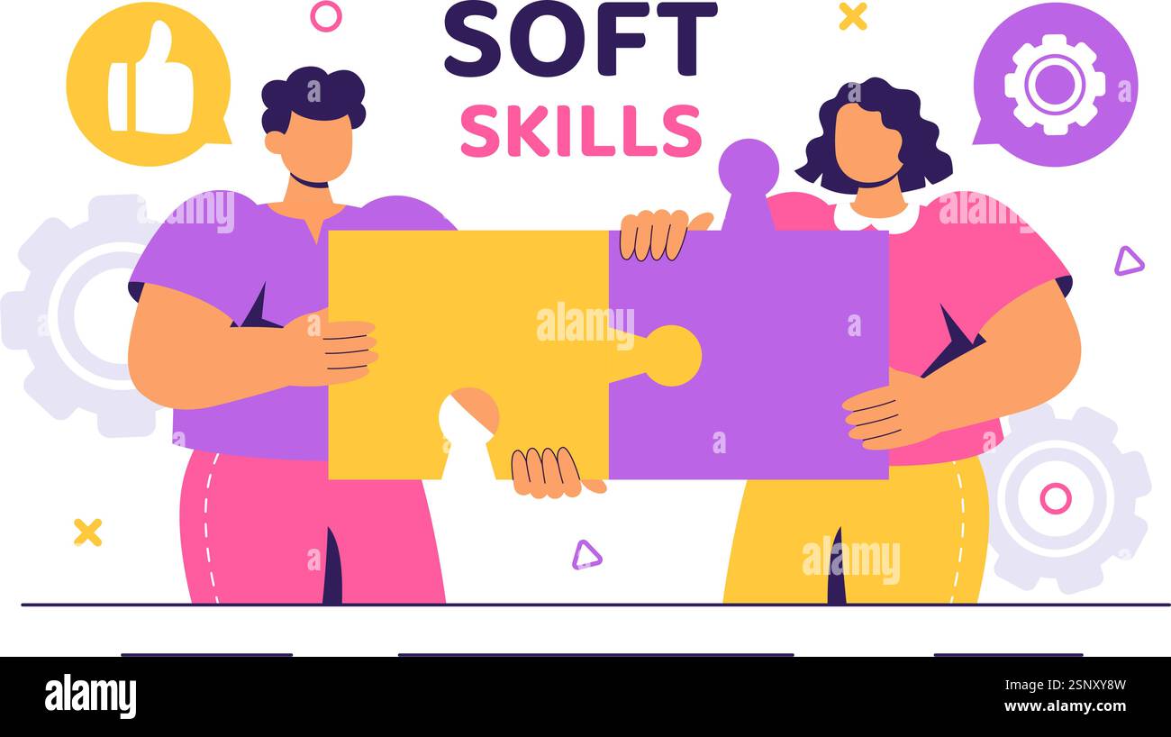 Vector Illustration of Office Workers Demonstrating Soft Skills such as Empathy, Communication ...