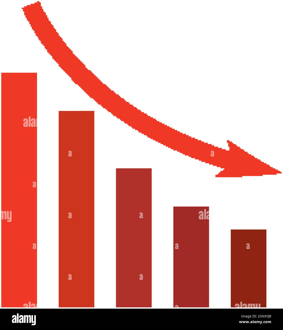 Illustration of a downward trend in data Stock Vector Image & Art - Alamy