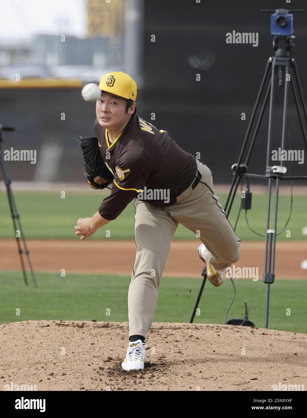 San Diego Padres pitcher Yuki Matsui throws during the team's spring ...