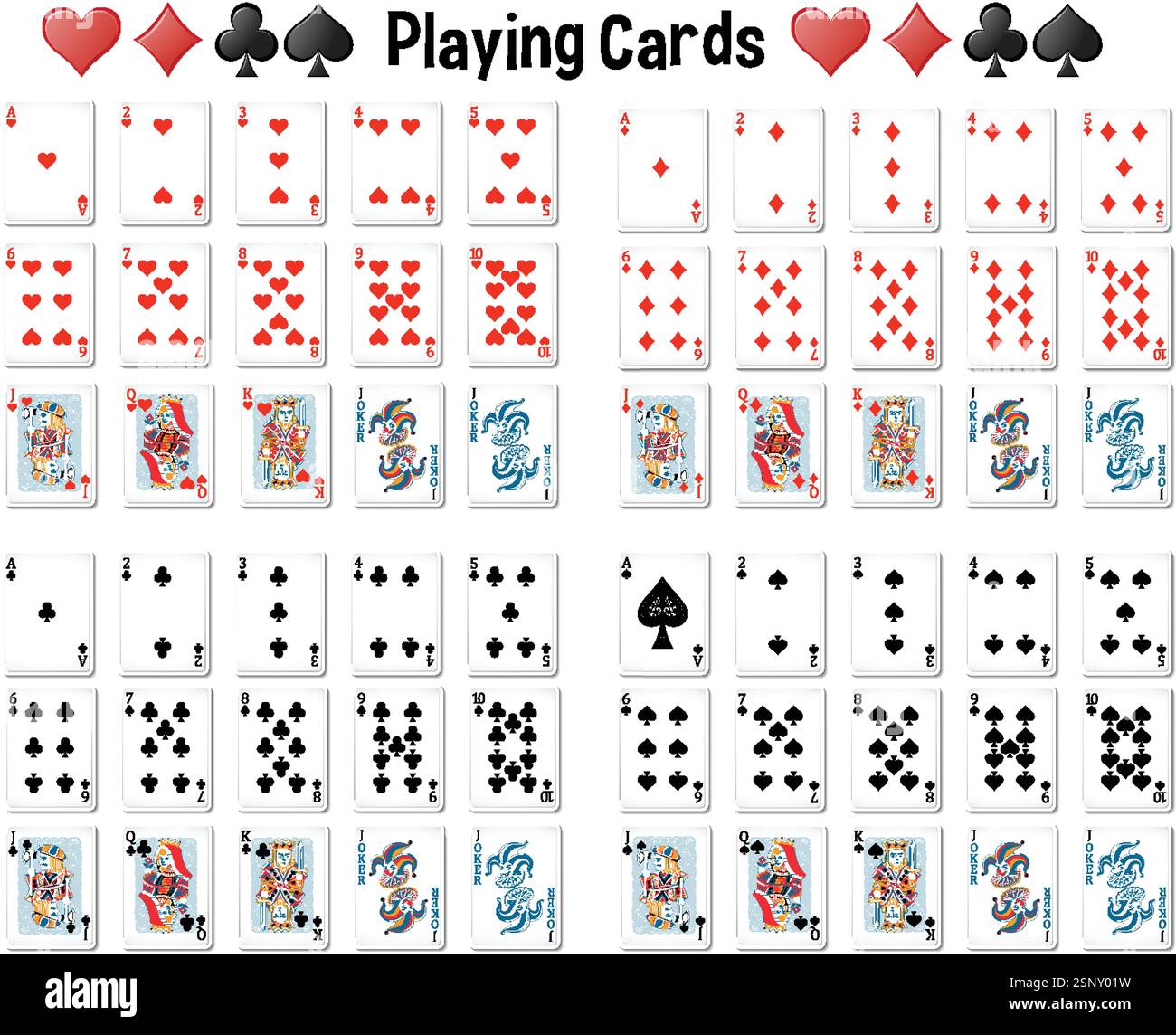 Illustration of a full deck of playing cards Stock Vector Image & Art ...