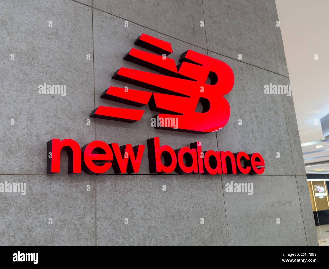 Guangzhou, China, March 11, 2024: New Balance logo in front of their ...
