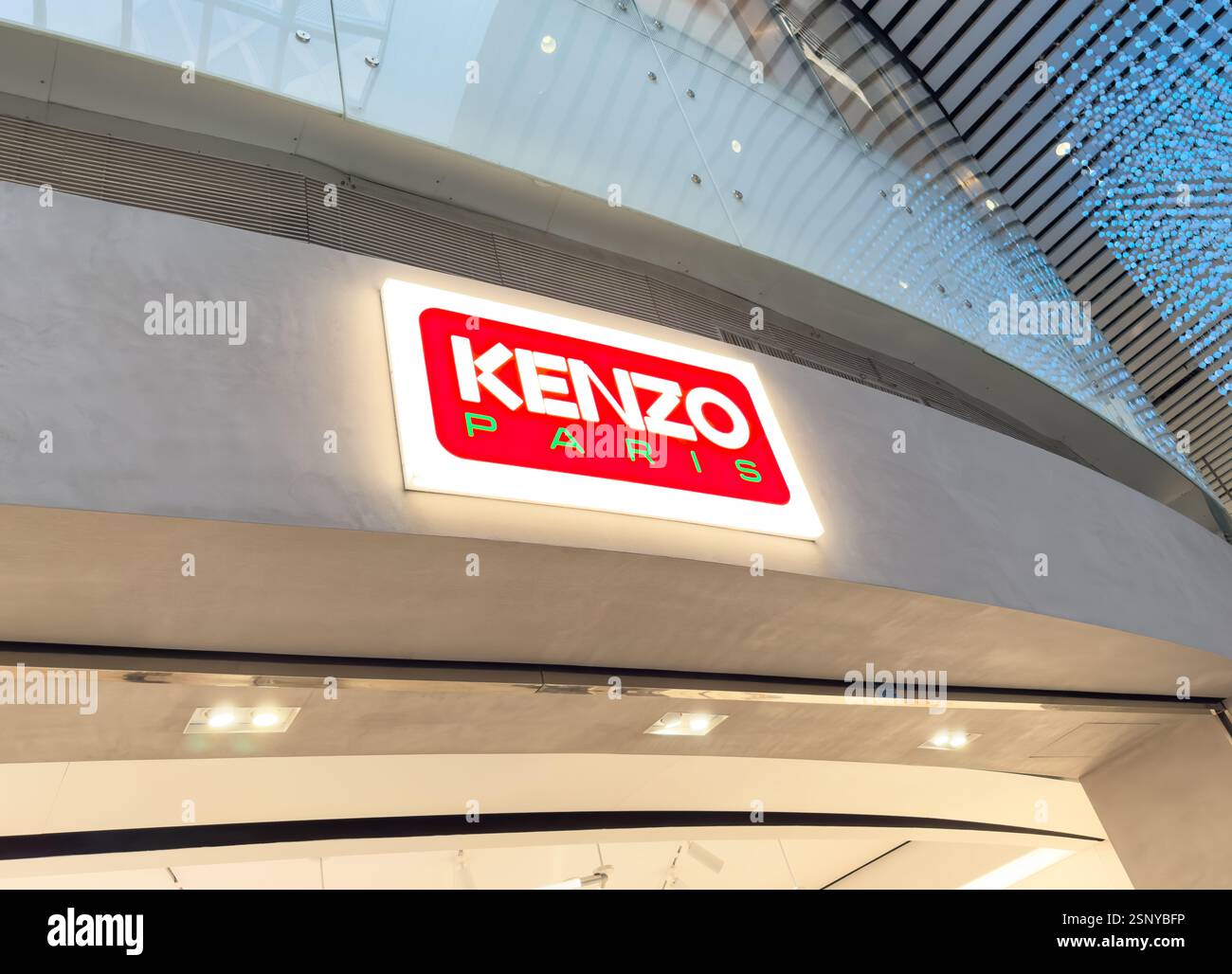Guangzhou, China, March 12, 2024: Kenzo logo in shopping mall. Kenzo ...