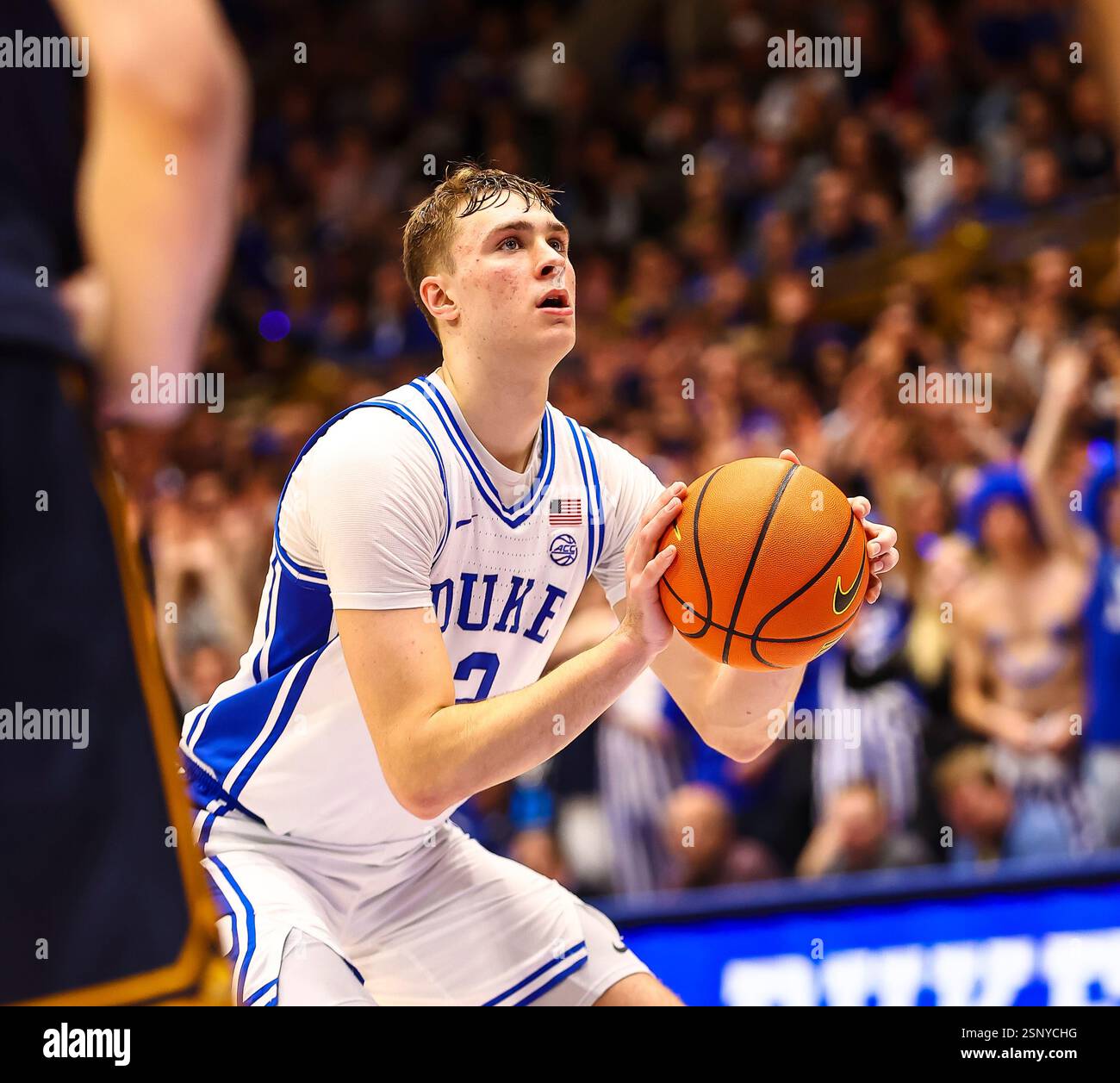 February 12, 2025: Duke guard Cooper Flagg (2) at free throw line. NCAA ...
