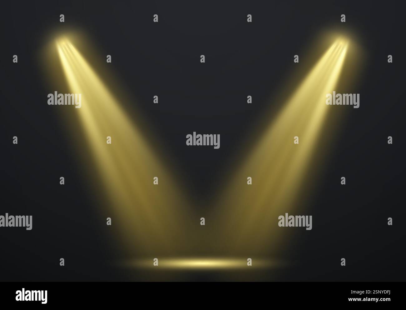 Golden Spotlight on Stage with Glow and Glitter Effects for Theater ...