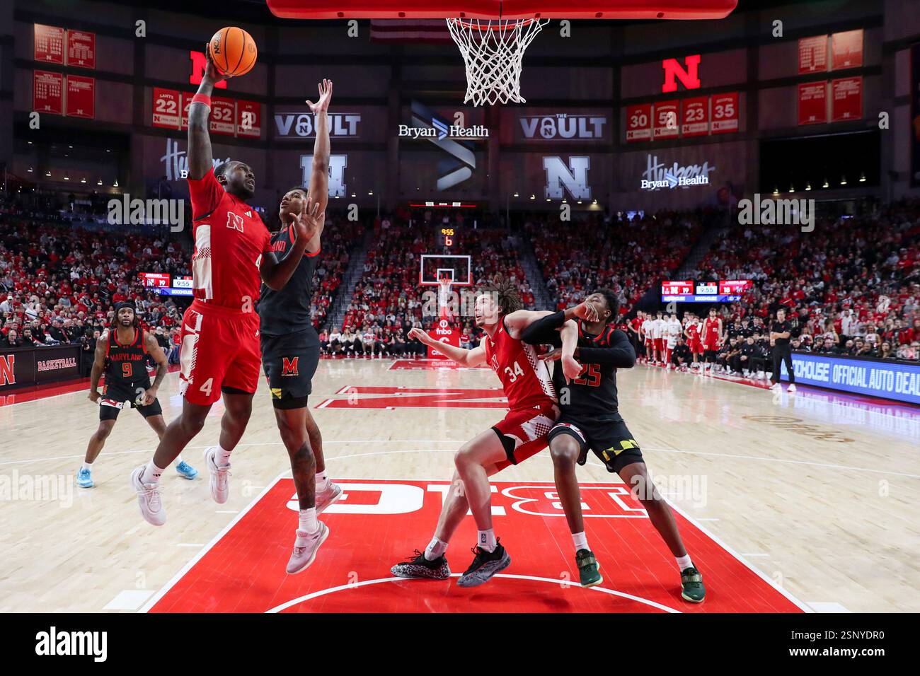 Nebraska's Brice Williams (3) goes up for a layup against Maryland's ...