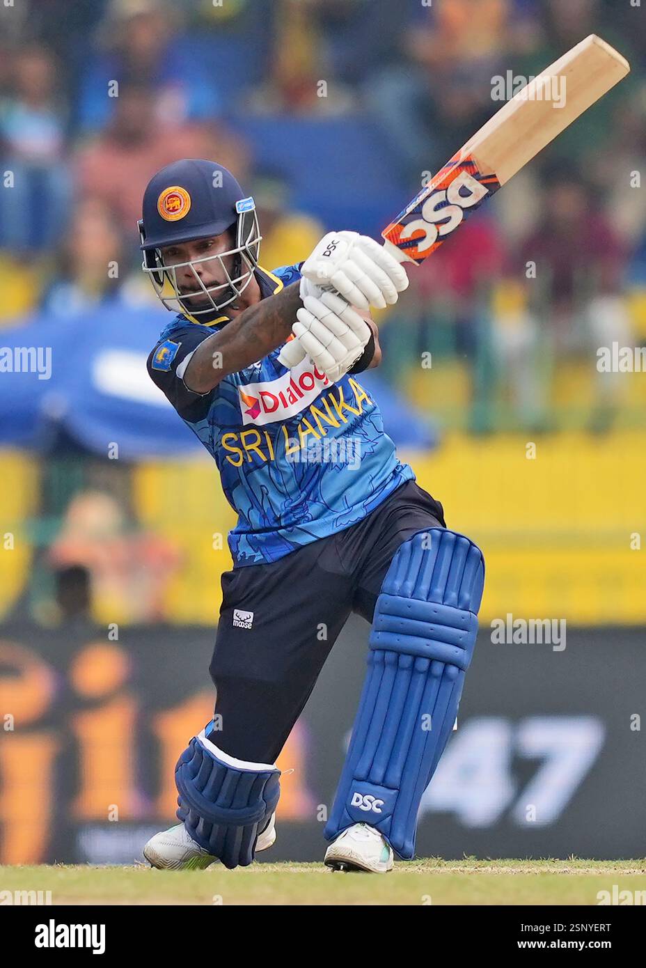 Sri Lanka's Pathum Nissanka plays a shot during the second ODI cricket ...