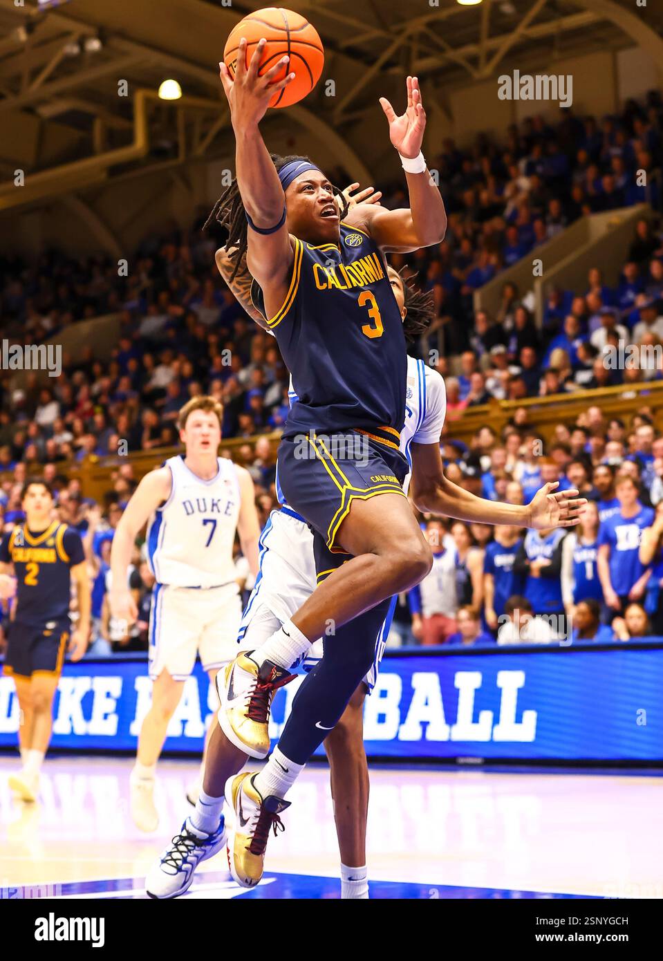 February 12, 2025: California guard DeJuan (DJ) Campbell (3) goes up ...