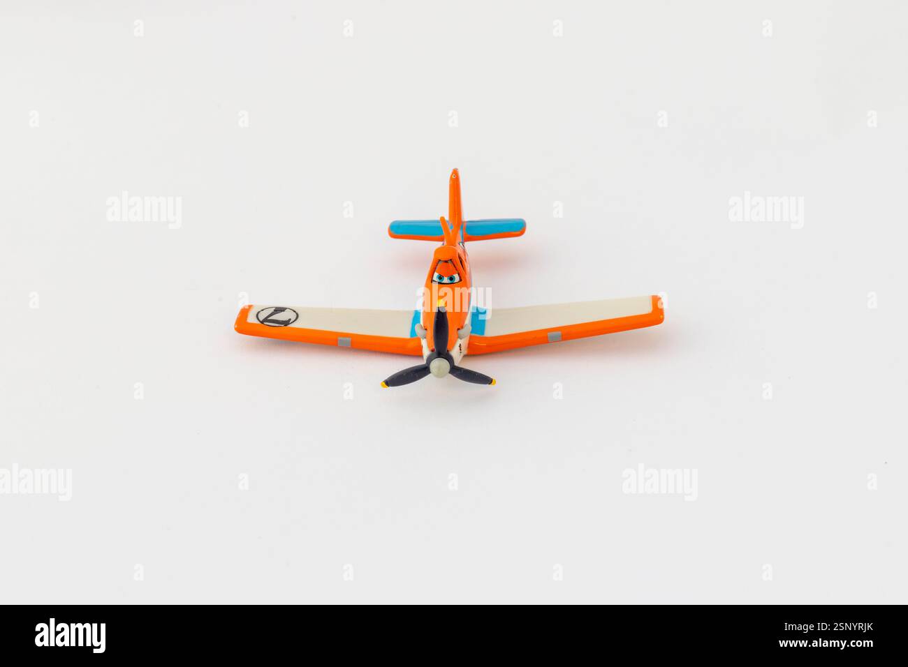 Front View of Colorful Toy Airplane Model on White Background Stock ...