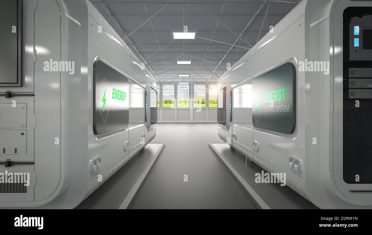 3d rendering amount of energy storage systems or battery container ...
