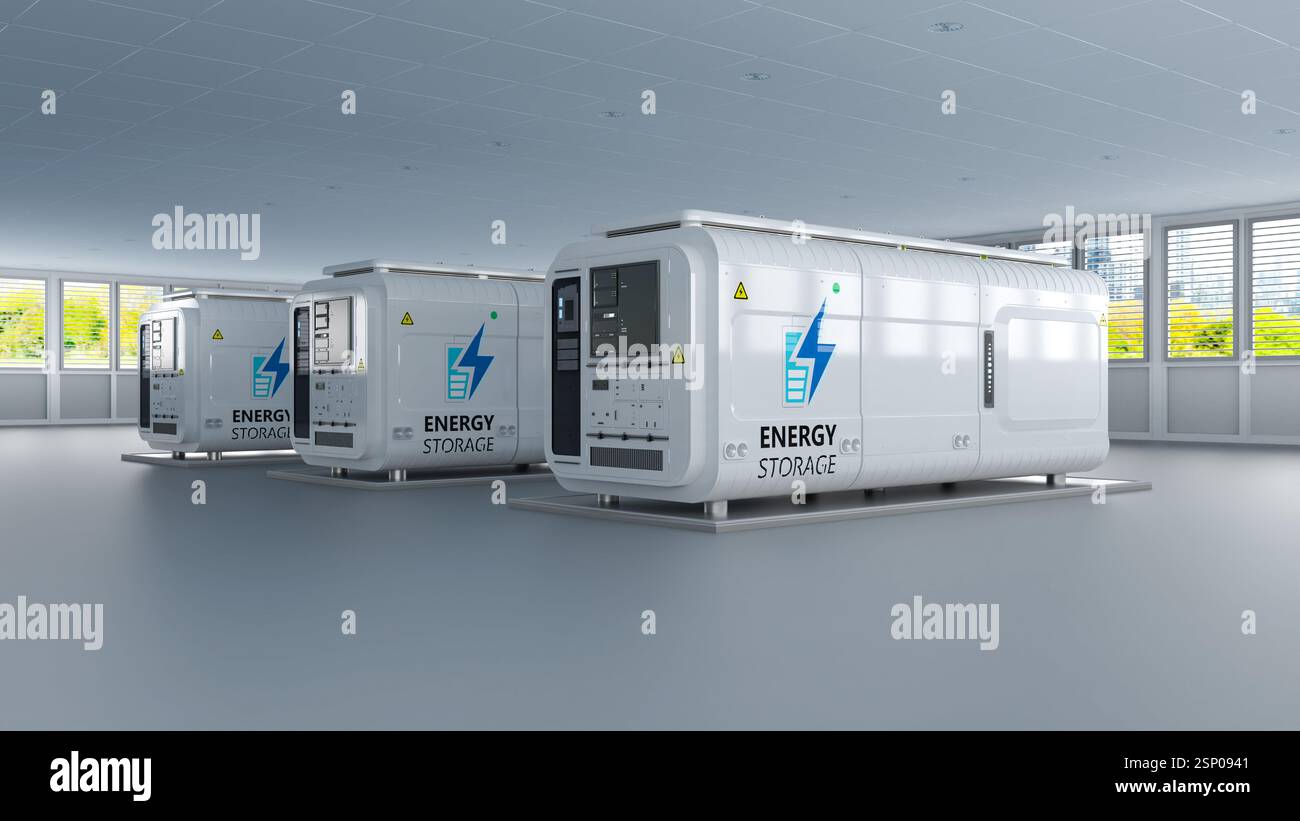3d rendering amount of energy storage systems or battery container ...
