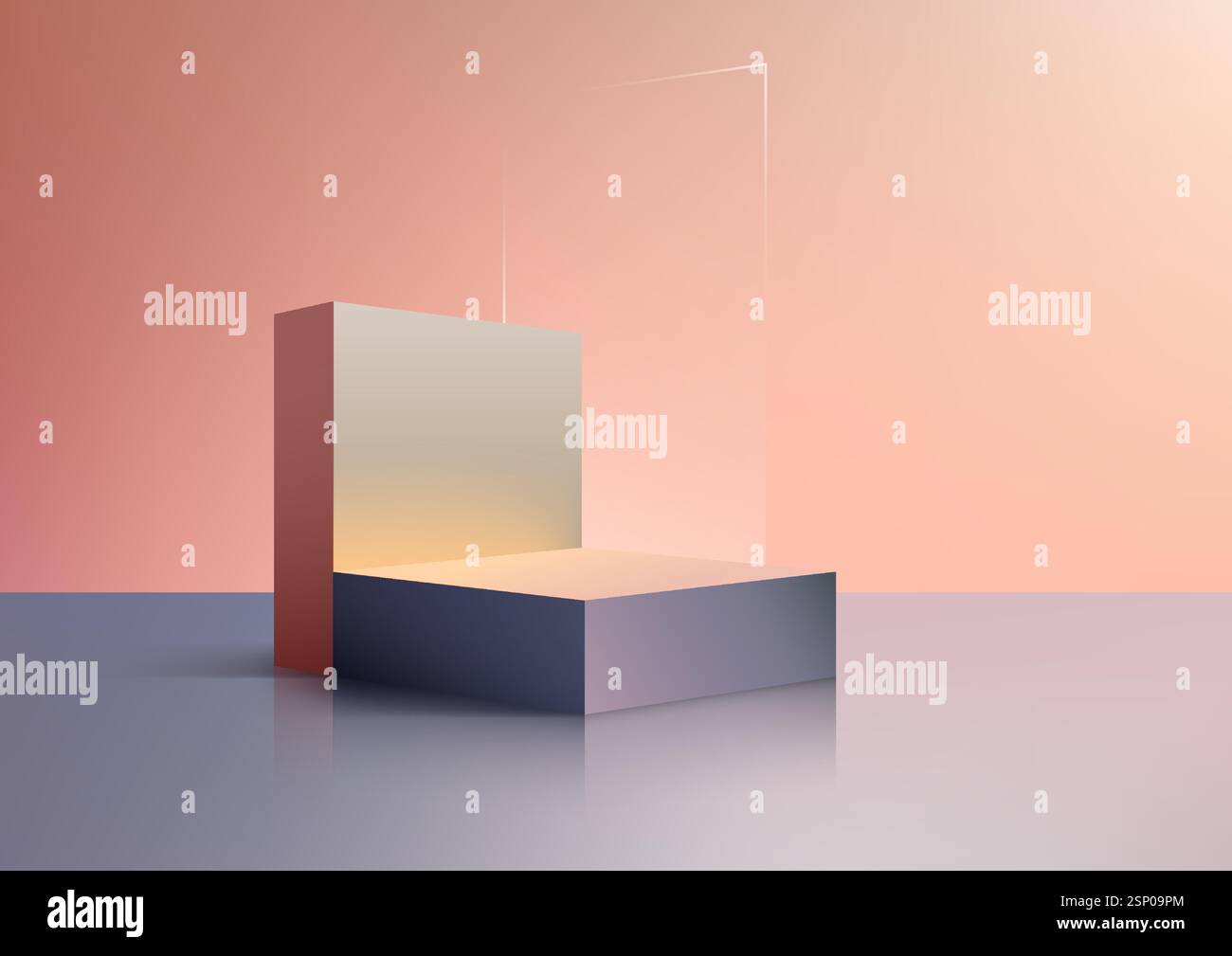 minimalist 3d design featuring a pink to gold gradient backdrop, a rose ...
