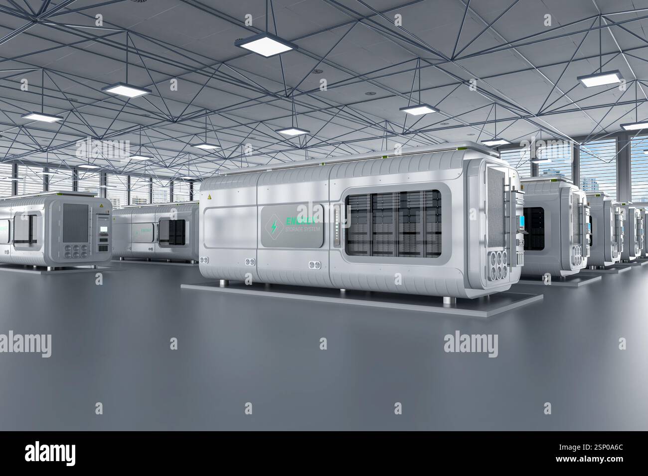 3d rendering amount of energy storage systems or battery container ...