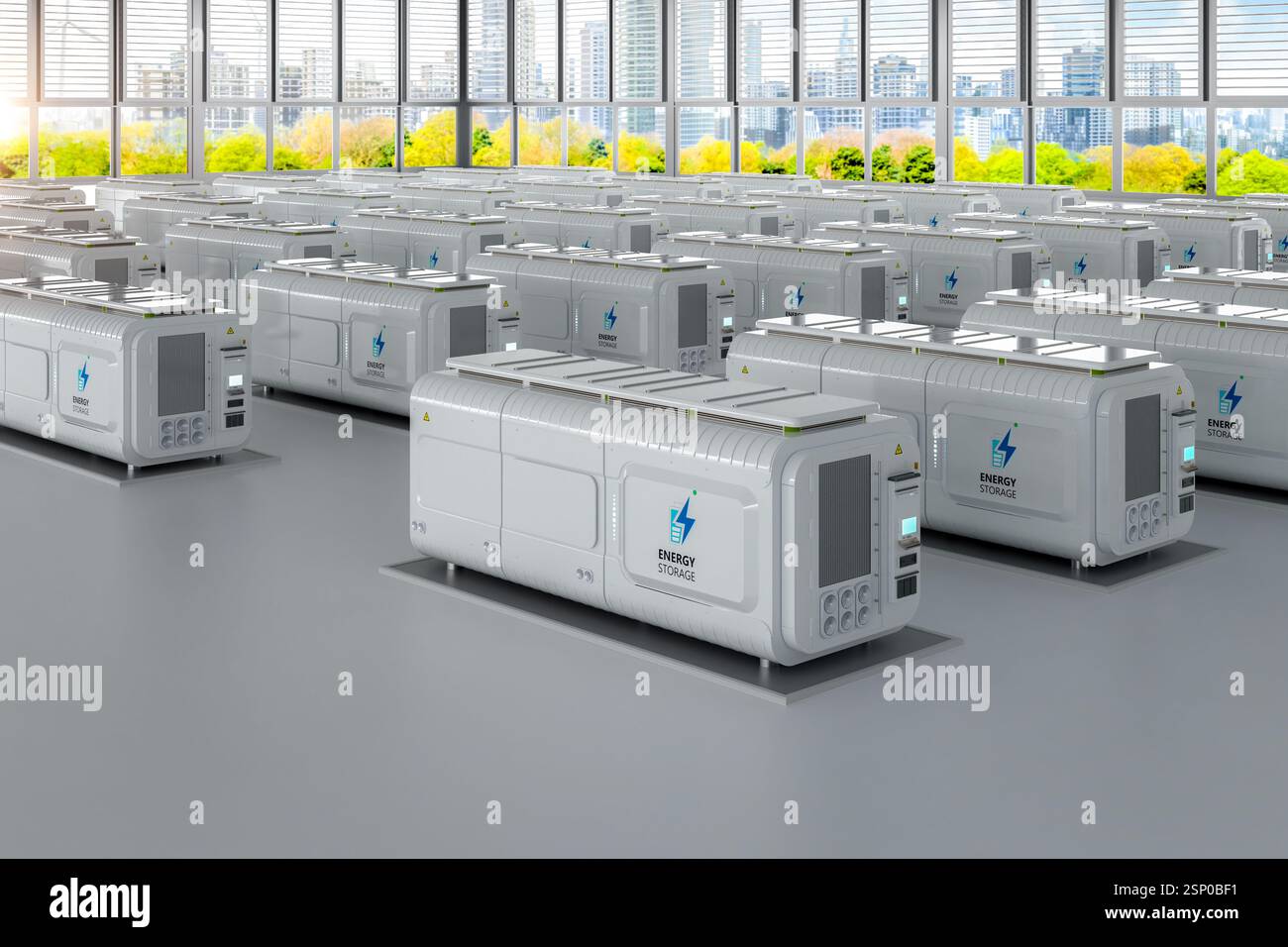3d rendering amount of energy storage systems or battery container ...