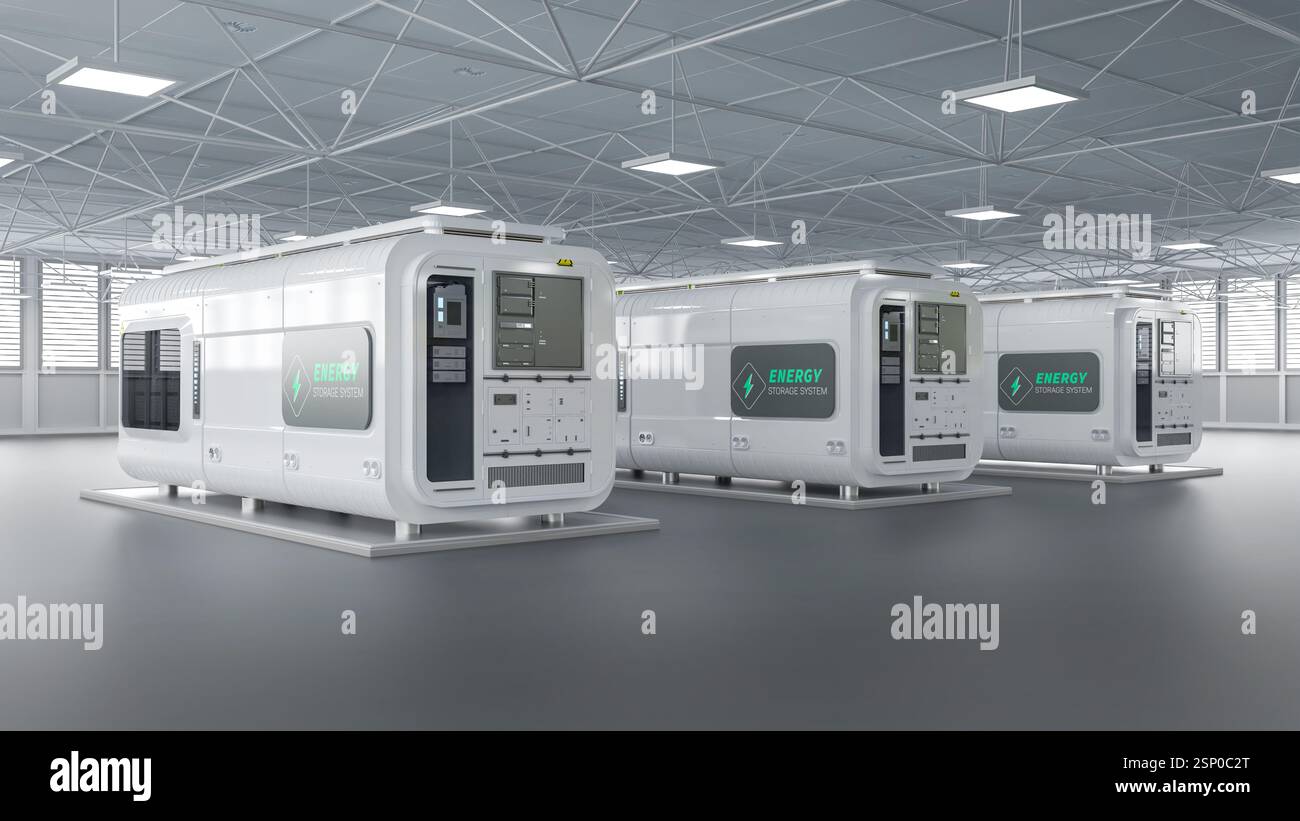 3d rendering amount of energy storage systems or battery container ...